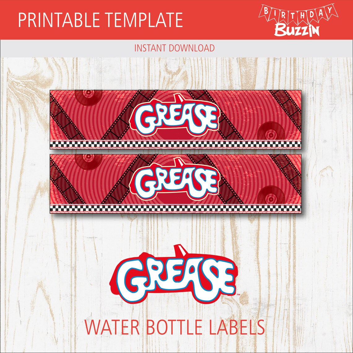Grease Birthday Party Printables Pack Decorations W/ - Etsy