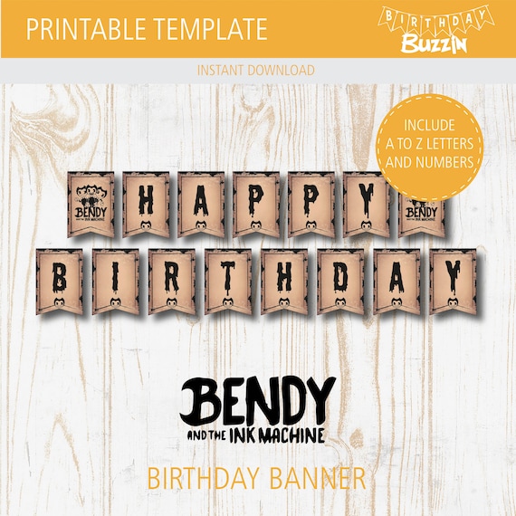 Bendy and the Ink Machine Birthday Banner Party Decoration - Etsy