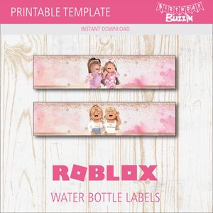 Pink Roblox Girl Birthday Party Printables Pack- Decorations W ...
