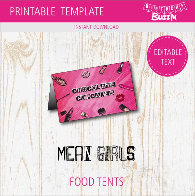 Mean Girls Birthday Party Printables Pack- Decorations W/ Invitations ...