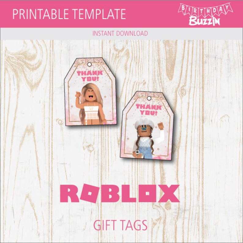 Pink Roblox Girl Birthday Party Printables Pack- Decorations W ...