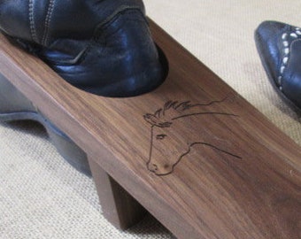 Custom Engraved Walnut Handmade Boot Jack Accessory to Remove Cowboy ...