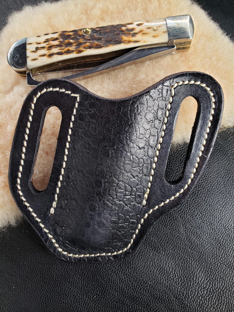 Equestrian Horse Folding Knife Sheath, Handmade for 4 Inch 2 Blade ...