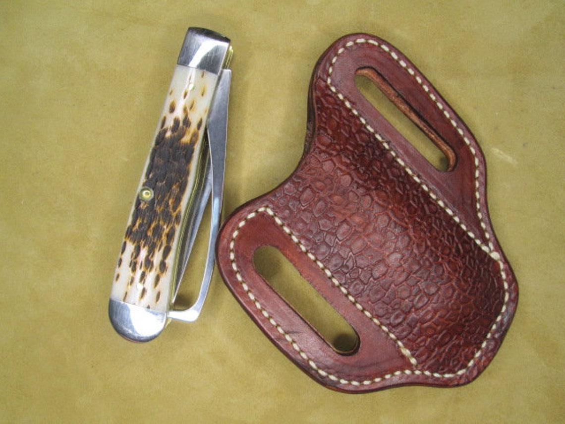 Equestrian Horse Folding Knife Sheath, Handmade for 4 Inch 2 Blade ...