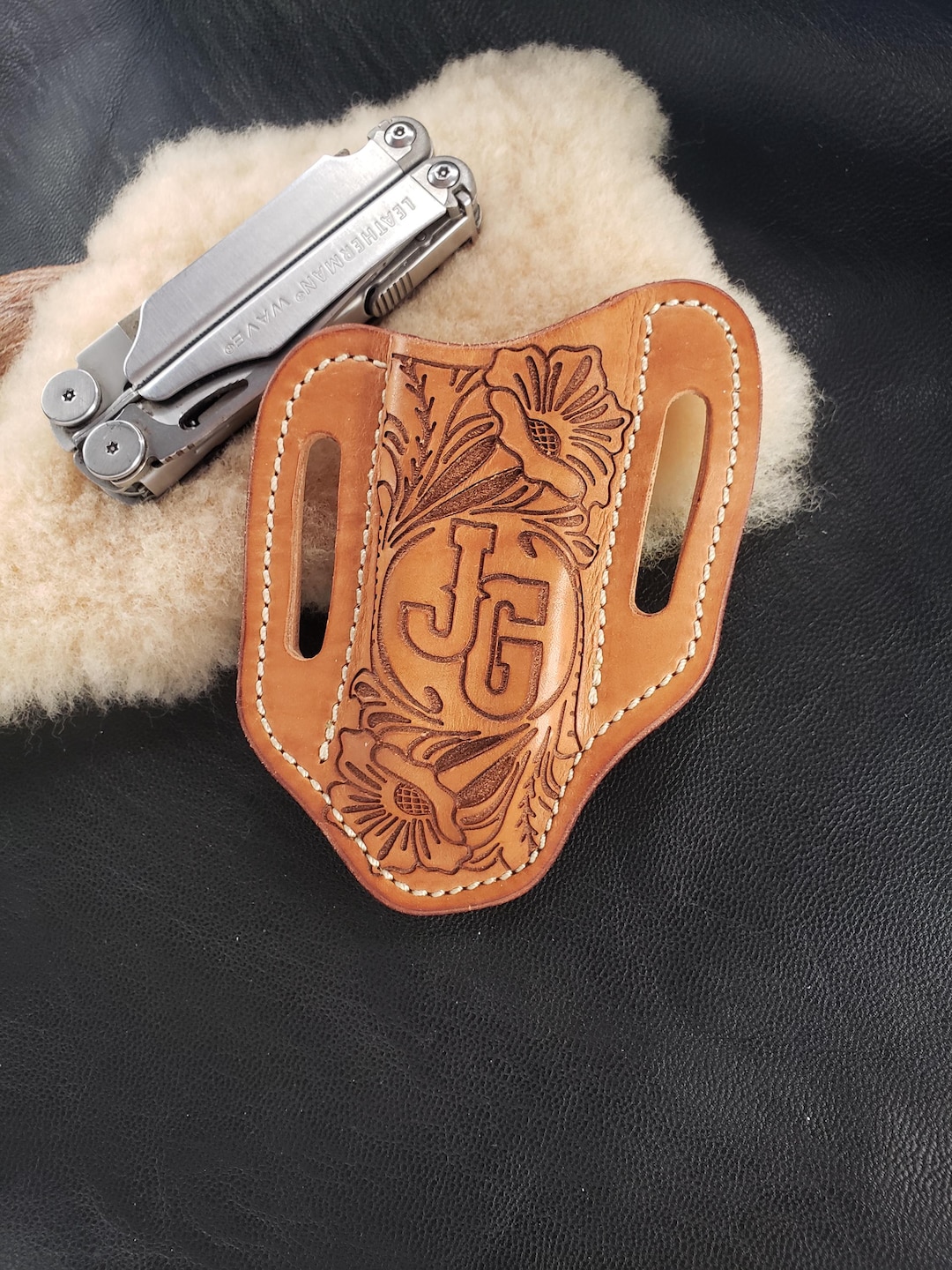 Tooled EDC Leatherman Wave, Wave Plus, Multitool Sheath, Handmade for ...