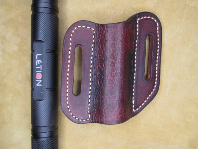 Leather Flash Light Sheath, Handmade Flashlight Holster Belt Carrier ...