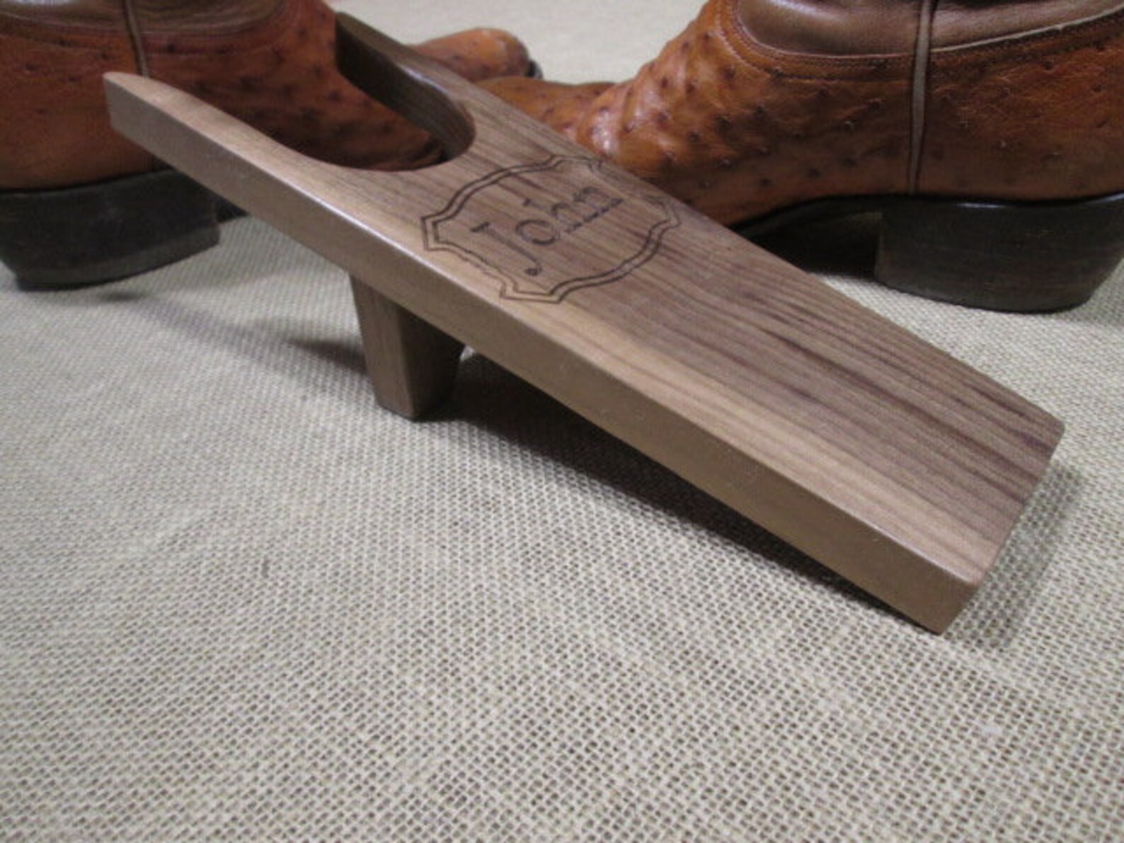 Custom Engraved Walnut Handmade Boot Jack Accessory to Remove Cowboy ...