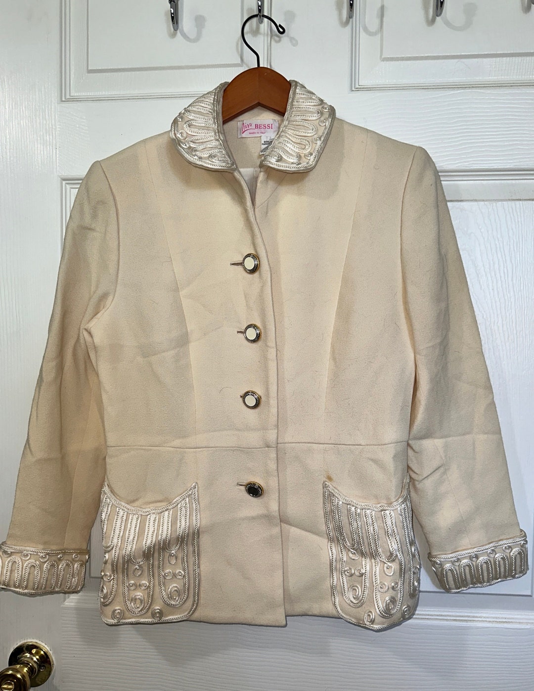 1980s Averardo Bessi Women’s Vintage Blazer Coat Cream Medium Made in ...