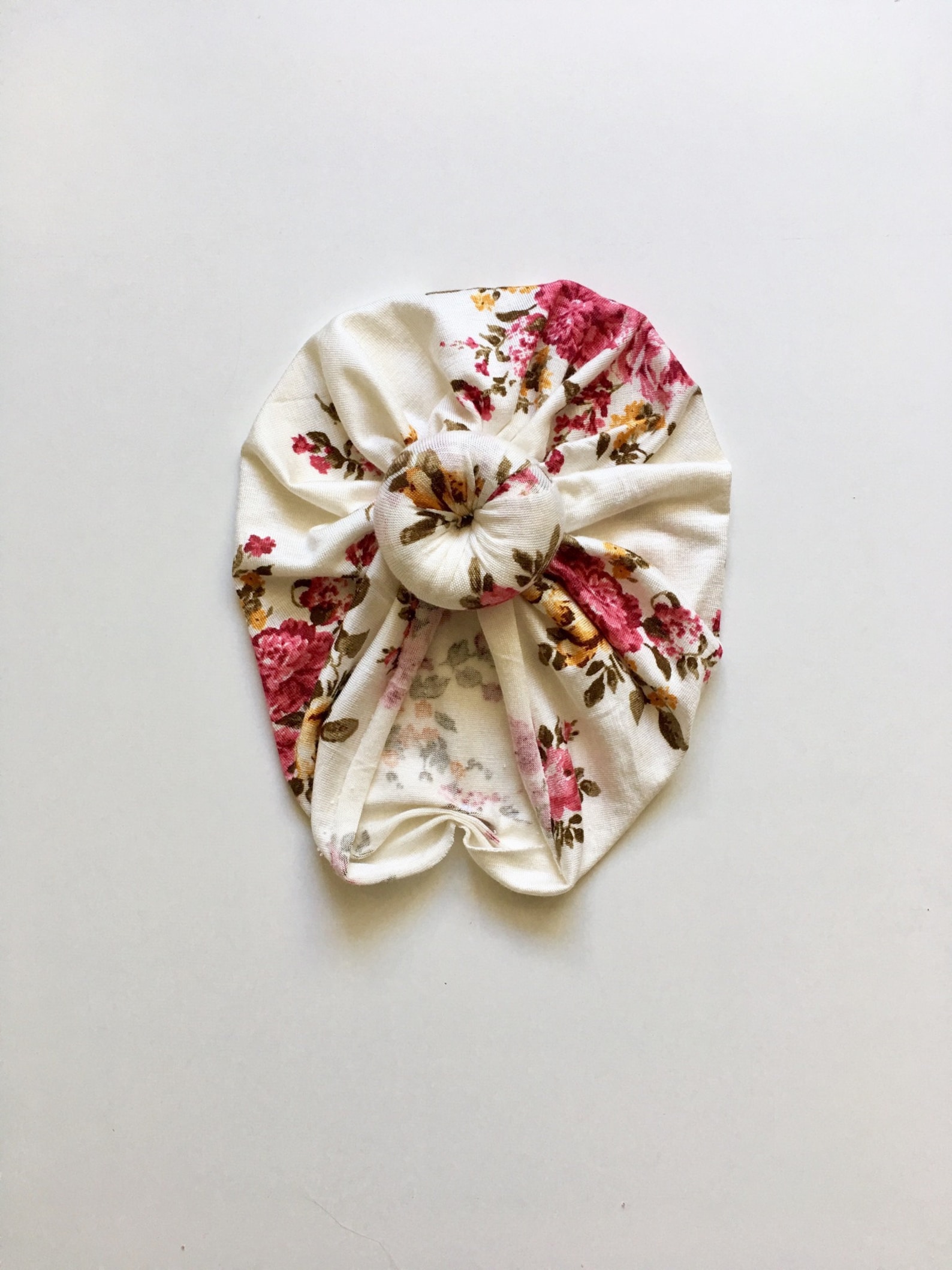 Floral Baby Turban Hat: Soft Knit Top Knot Beanie - Etsy