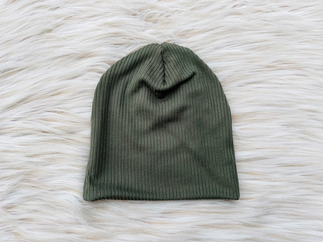 Gerippte Sage Grüne Baby Mütze: Slouchy Strickmütze - Etsy Österreich