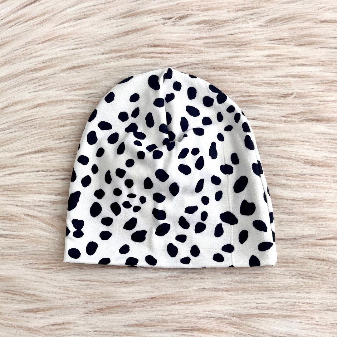 Slouchy Beanie in Rory Black and White Spots, Baby Boy Gift, Kids ...