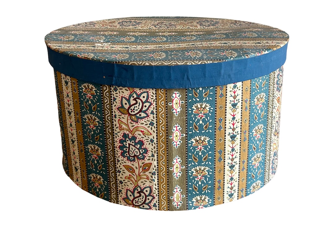 Original Vintage Floral Wallpaper Band Box - Etsy