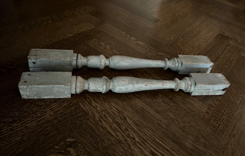 Pair of Original Painted Wooden Banister Spindles - Etsy