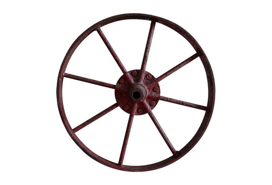 Old Salvaged Painted Iron Barn Wheel - Etsy