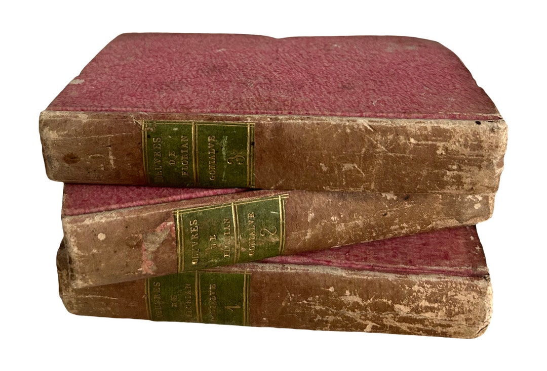 Rare Set of Three 18th C French Ruffled Pages Hardcover Decorative ...