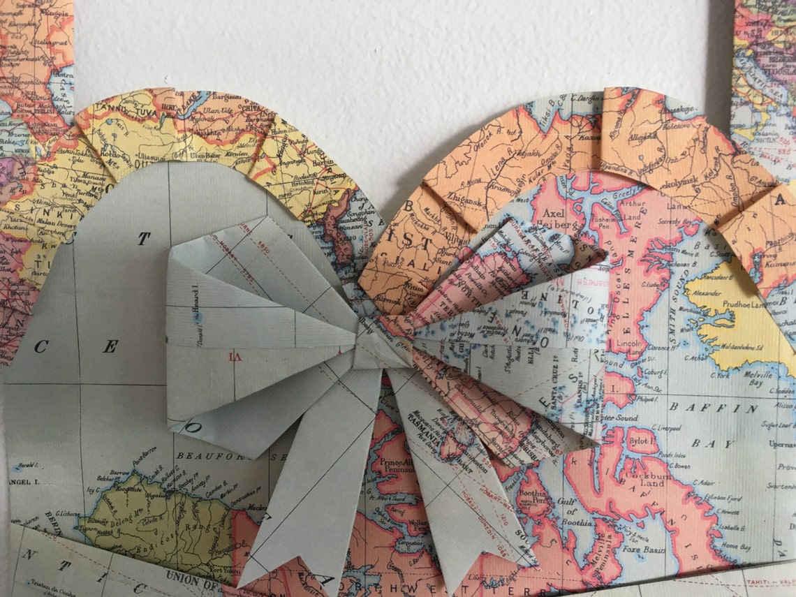 THE WORLD 26 x 18 Hand Folded Vintage Style Map | Etsy