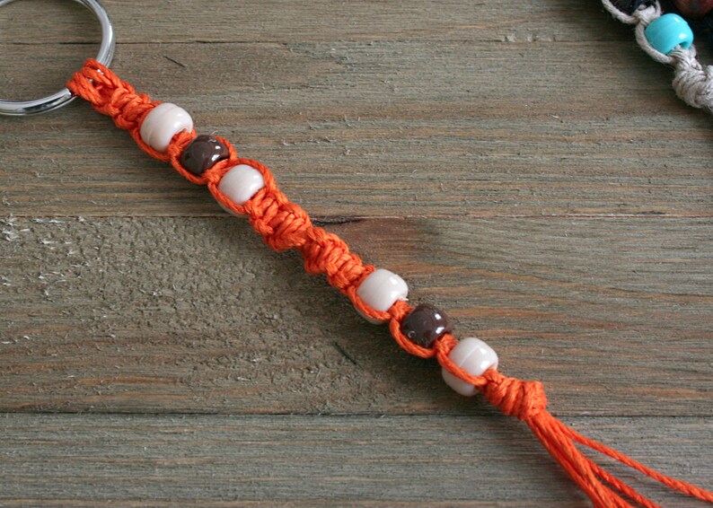 Macrame Keychain Beaded Key Chain Braided Key Ring Backpack | Etsy