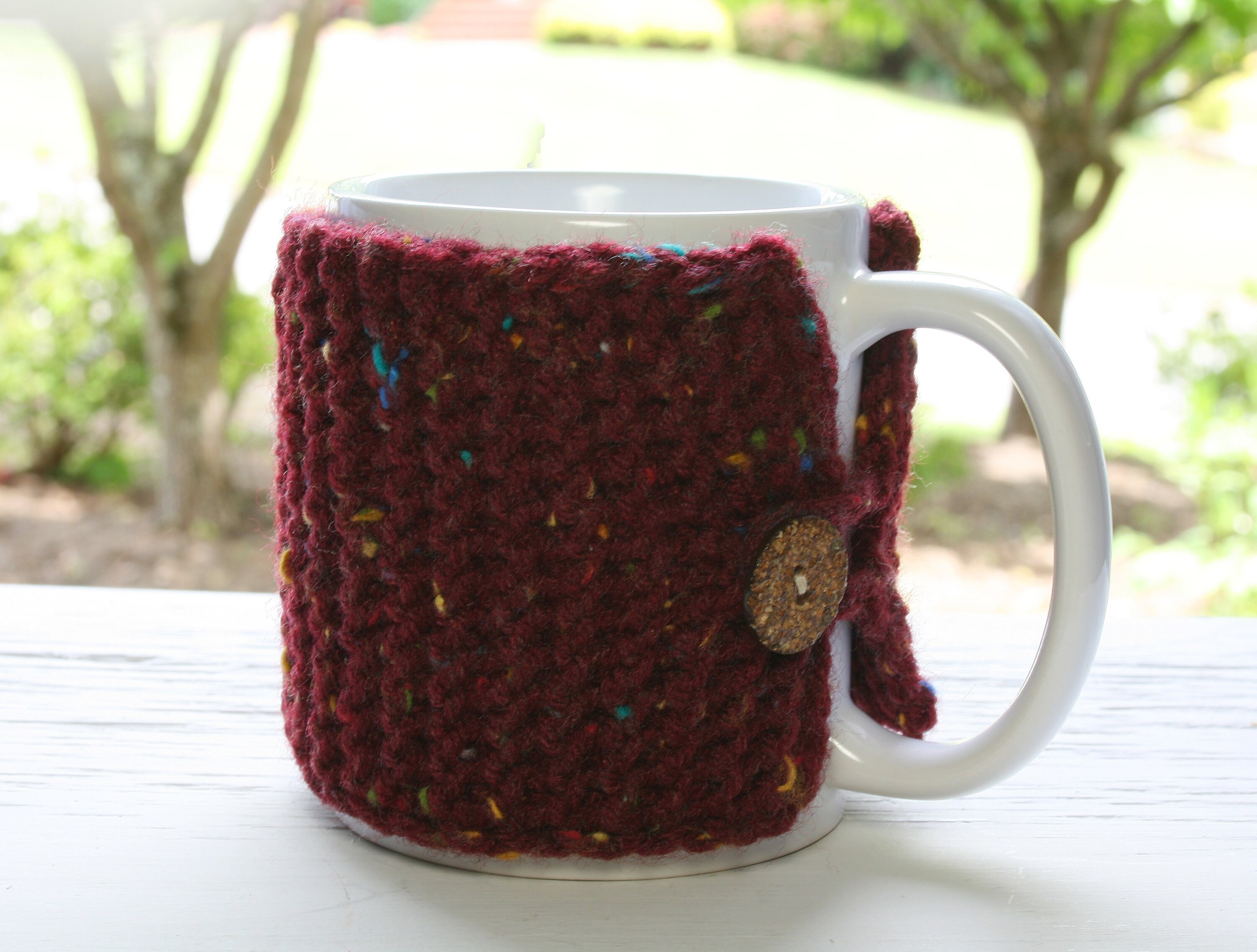 Soft Crocheted Mug Cozy, Hot Cup Sleeve With a Button - Etsy