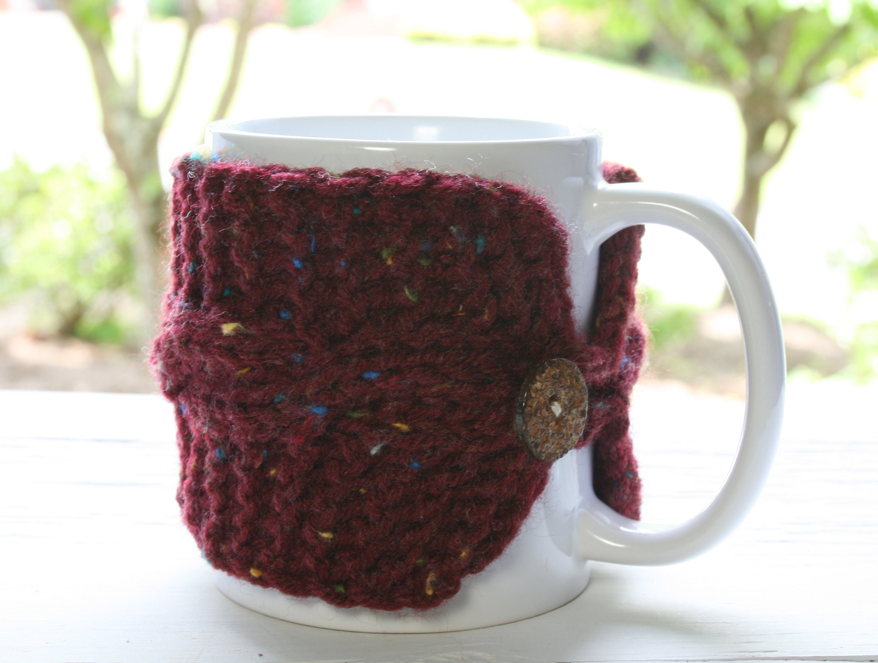 Soft Crocheted Mug Cozy, Hot Cup Sleeve With a Button - Etsy