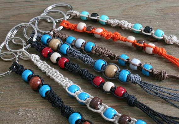 Macrame Keychain Beaded Key Chain Braided Key Ring Backpack | Etsy