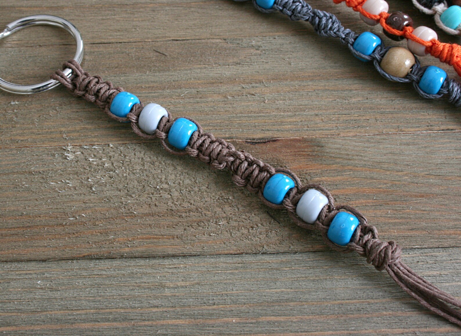 Macrame Keychain Beaded Key Chain Braided Key Ring Backpack | Etsy