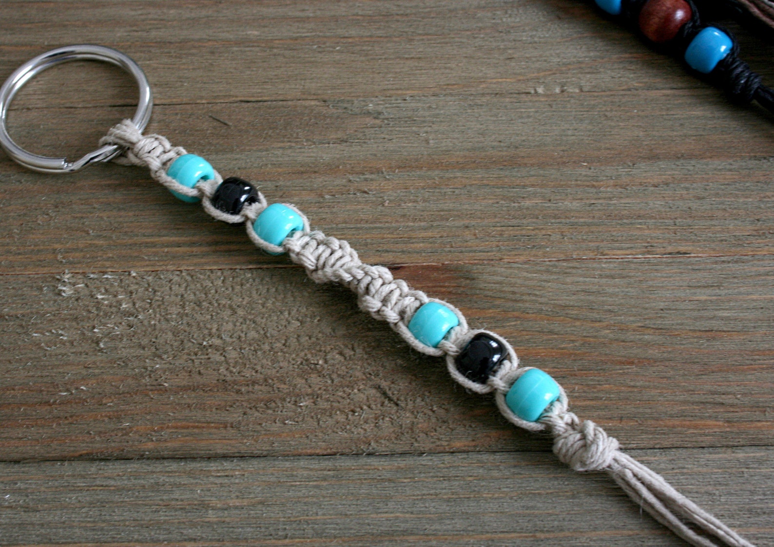 Macrame Keychain Beaded Key Chain Braided Key Ring Backpack | Etsy