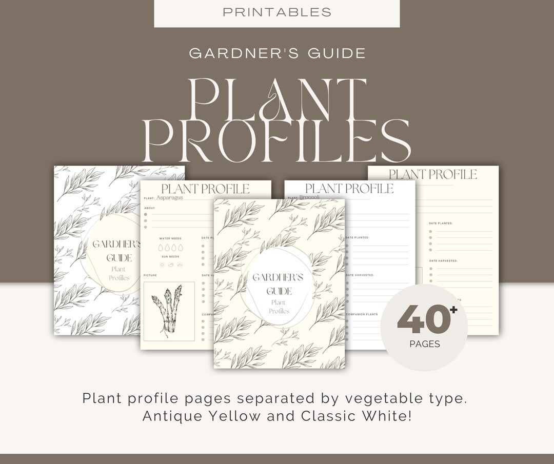 Gardner's Guide Plant Profile, Printable Pages for Garden Organization ...