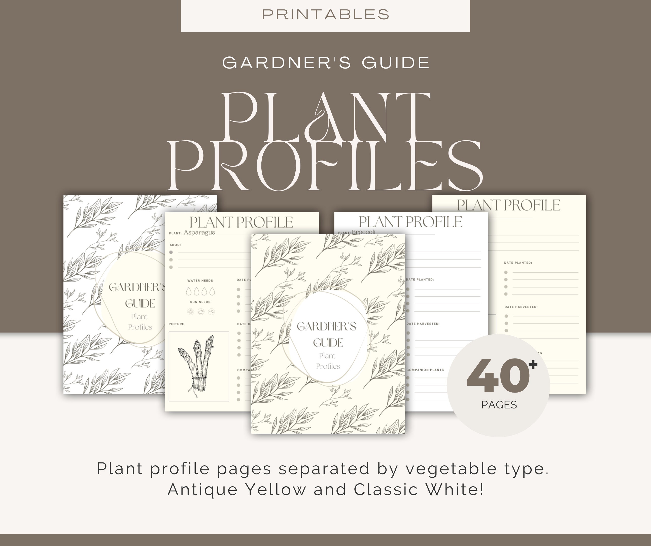 Gardner's Guide Plant Profile, Printable Pages for Garden Organization ...