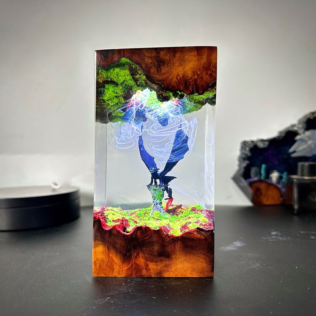 How to Train Your Dragon Toothless Epoxy Resin Wood Lamp, Custom ...