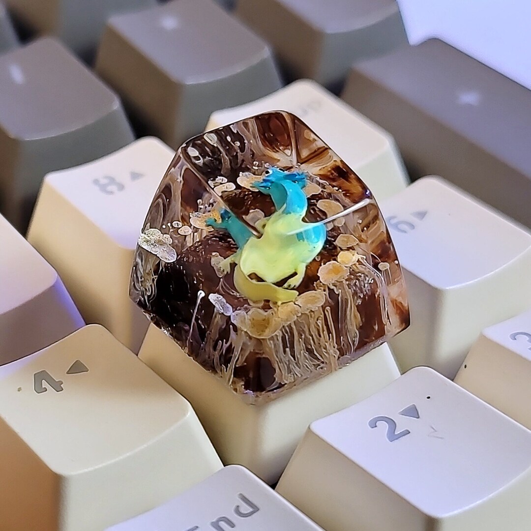 Colorful Axolotl Artisan Keycap for Cherry MX Keyboard, Minecraft ...