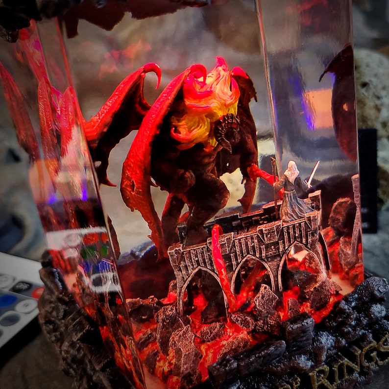 LOTR Balrog Vs Gandalf Resin Lamp,epoxy Night Lights,handmade Gift,home ...