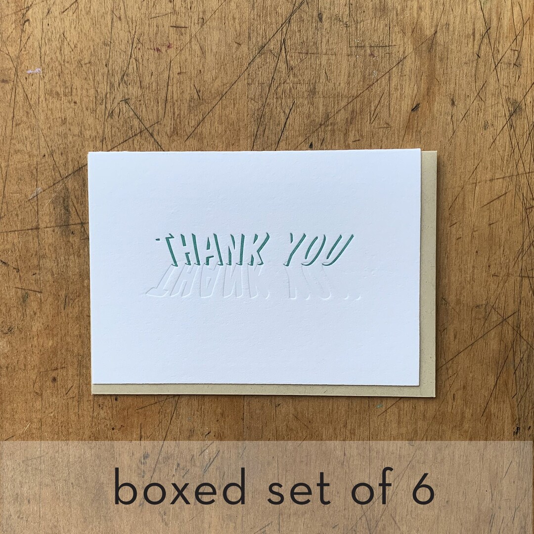 Thank You Shadow - Box of 6 Letterpress Cards - Etsy UK