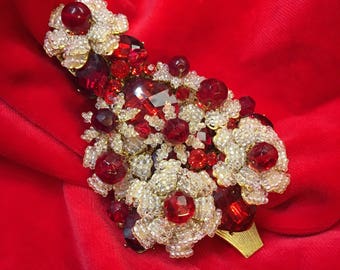 Large Christmas Tree brooch by Cristobal London Enamel Crystal | Etsy