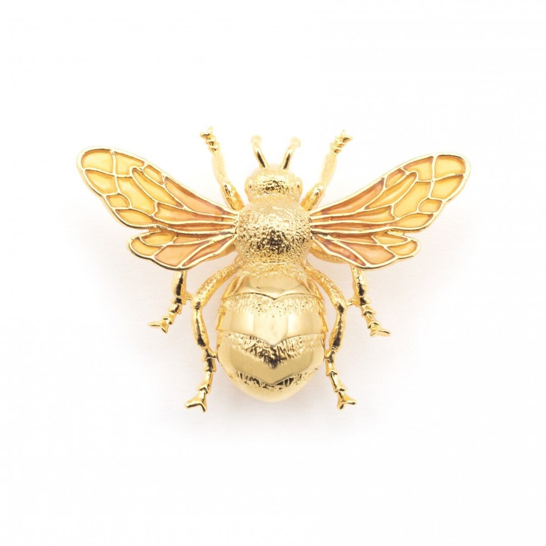 Queen Bee Large Brooch Bill Skinner Gold Plated - Etsy