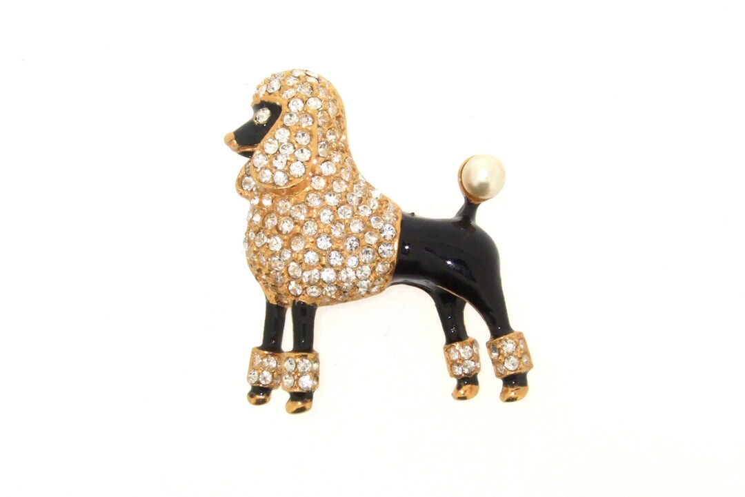 Poodle Brooch Black Enamel Pin - Etsy