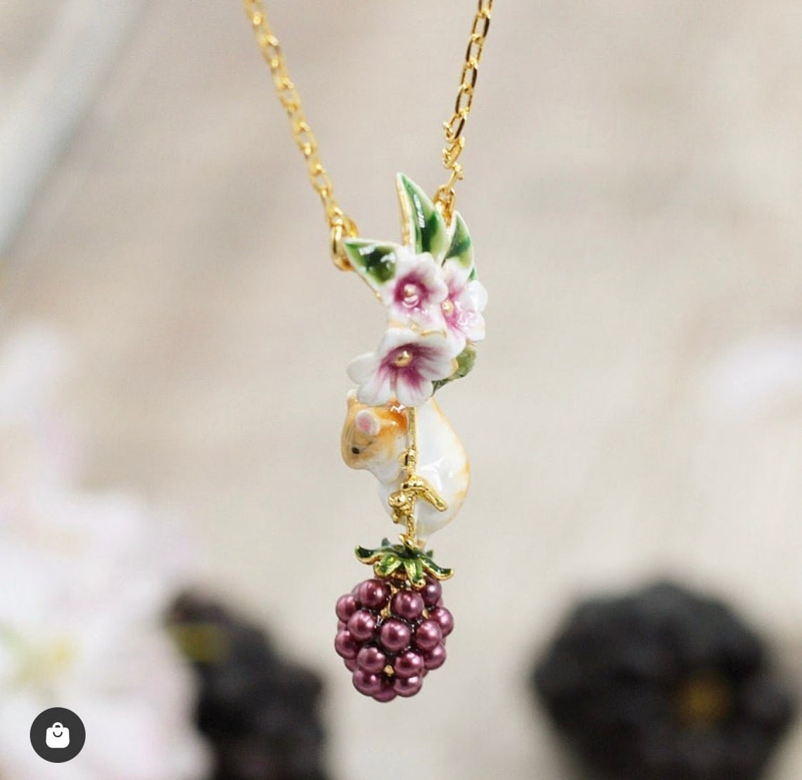 Blackberry and Mouse Pendant by Bill Skinner - Etsy