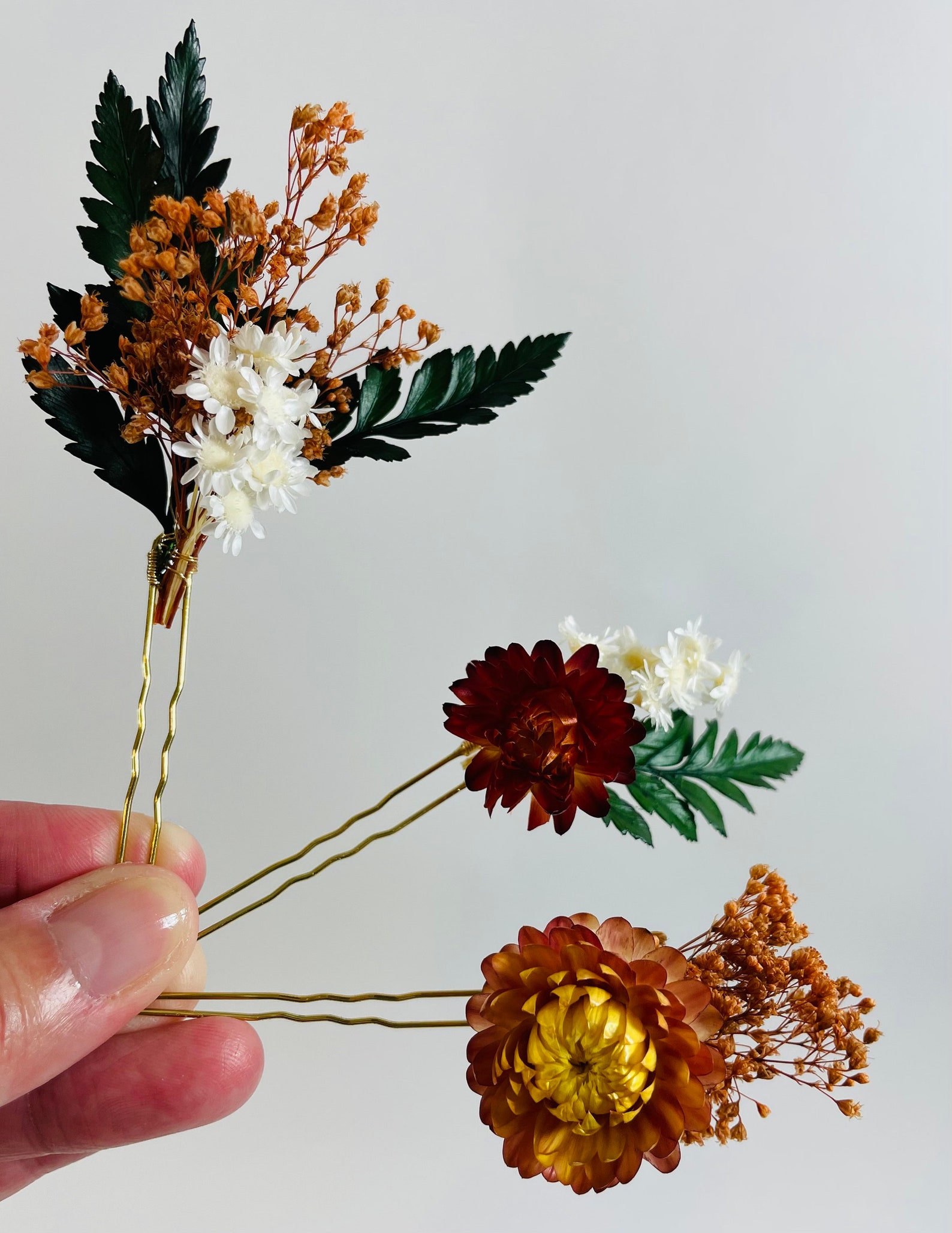 Fall Wedding - Bridal Hair Pins - Dried Flower Hair Pin Set ...