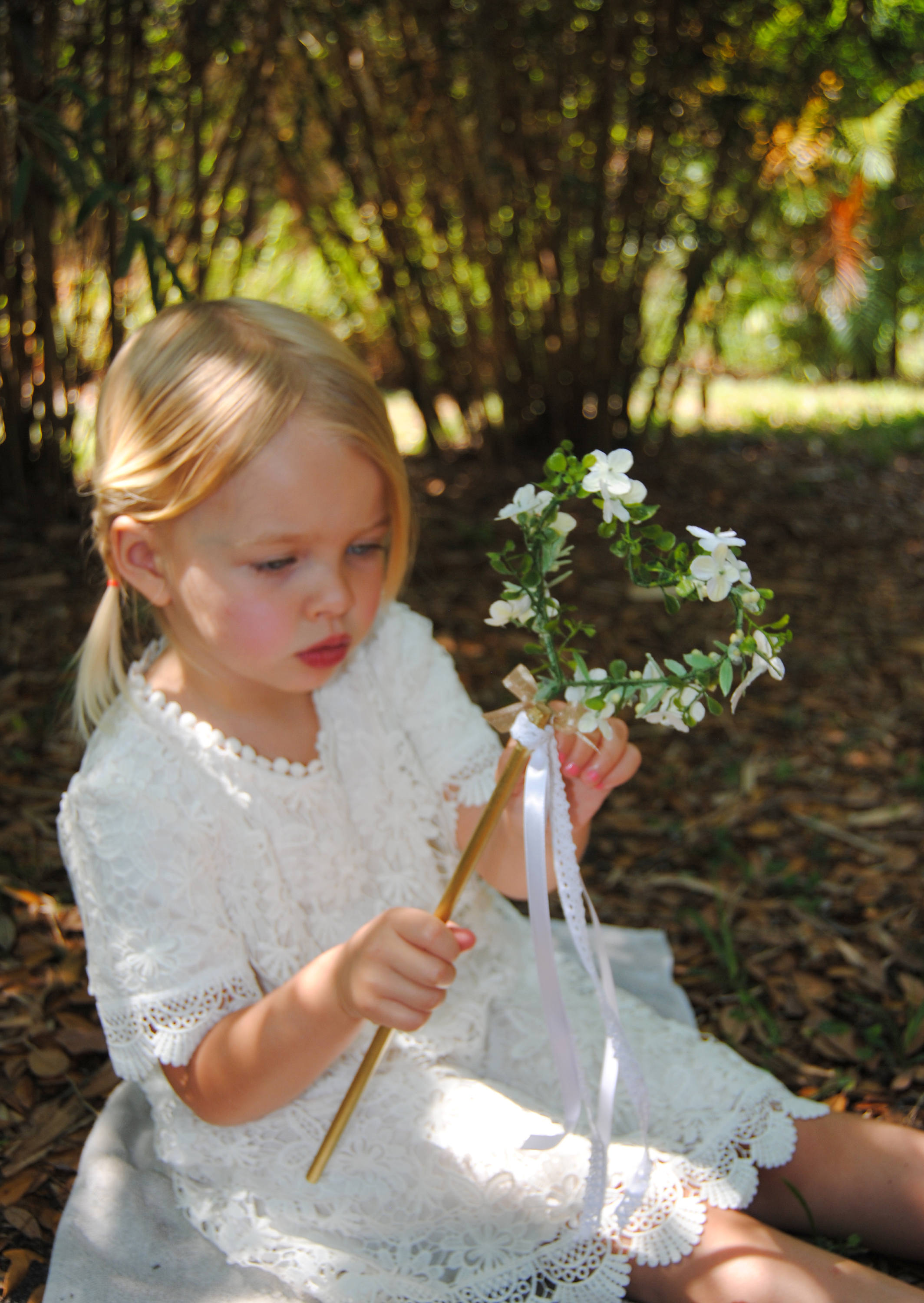 Flower Girl Wand - Eucalyptus - Greenery Wand - Flower Wand - Heart ...