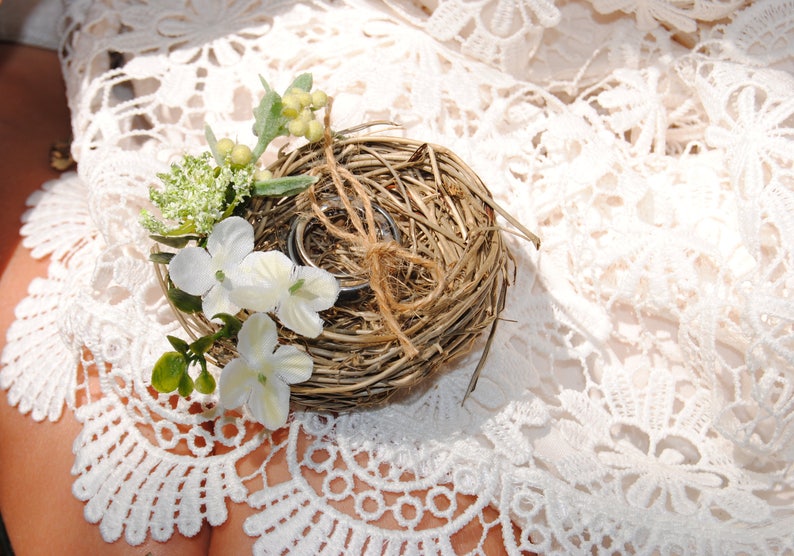 Wildflower Ring Nest - Rustic Bird Nest - Wedding Ring Nest - Wedding ...