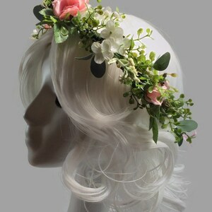 Eucalyptus Crown - Greenery Crown - Pink Rose Crown - Greenery ...
