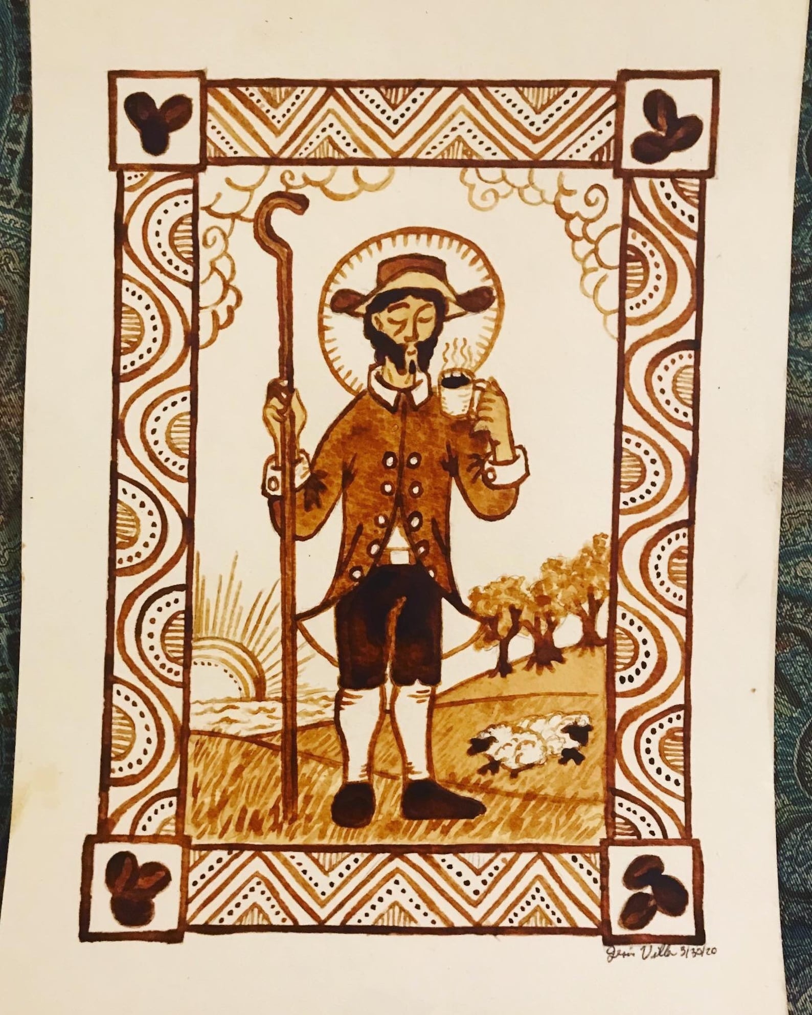 Print: San Drogo Saint Drogo Patron Saint of Coffee | Etsy