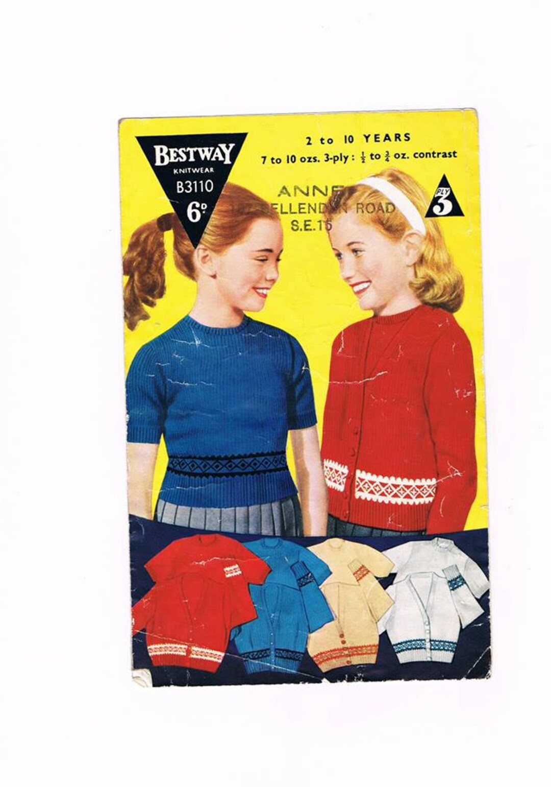 Girls Cardigan and Jumper Twinset, 3ply Knitting Pattern, Girls Sweater ...