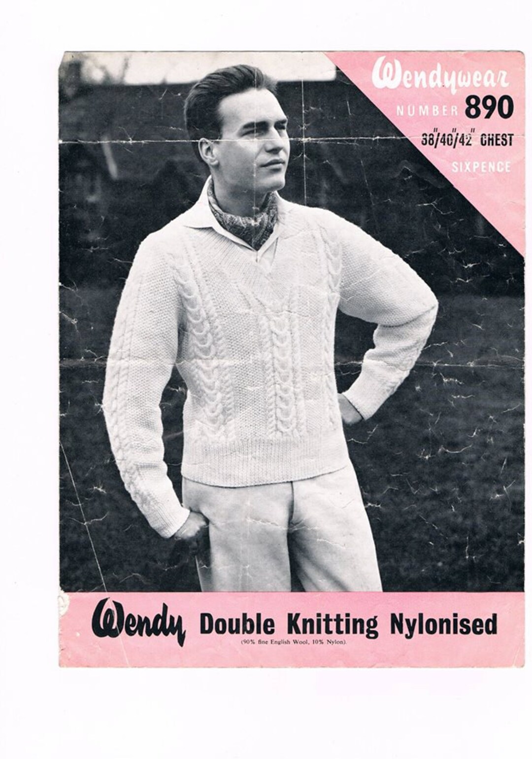Mens Cricket Sweater, Vintage Cricket Jumper Knitting Pattern, Cable ...