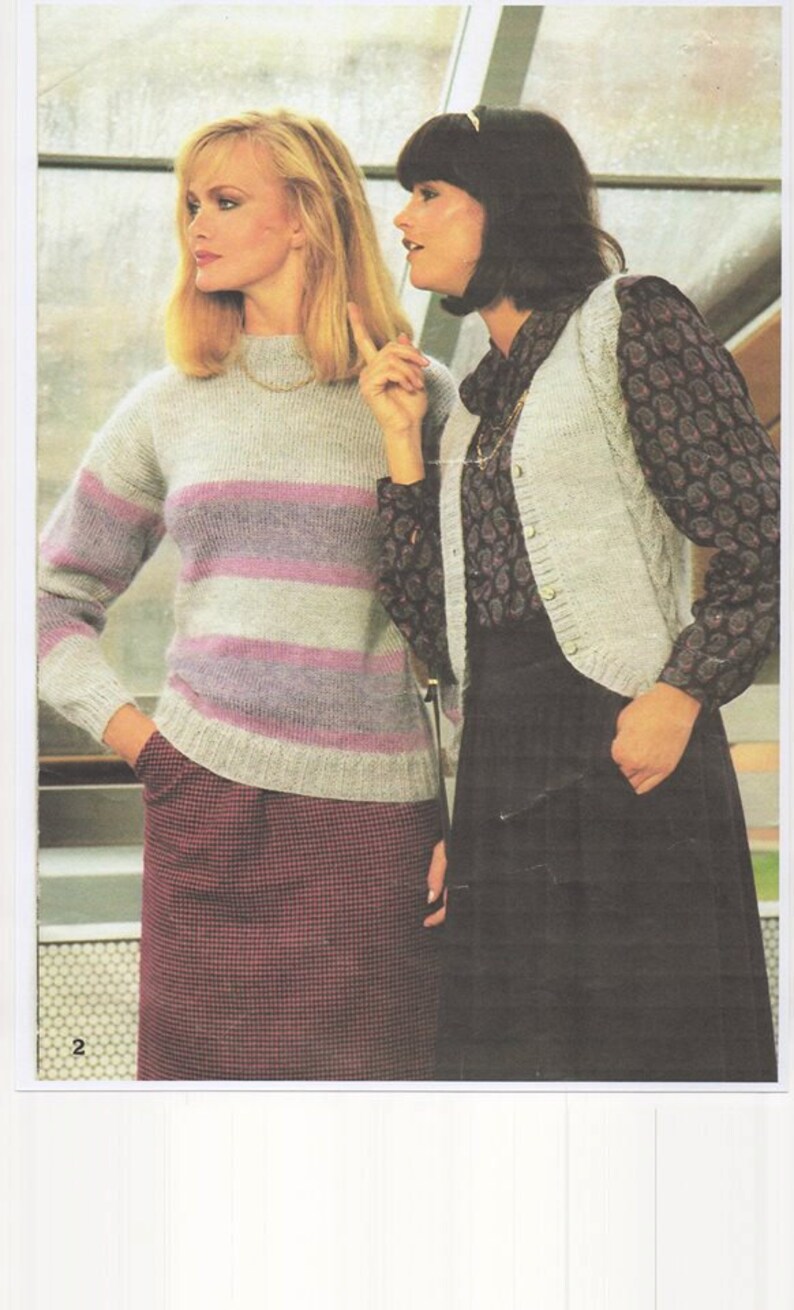 Mohair Knitted Sweater, Multiple Patterns, Double Knit Pattern, Ladies ...