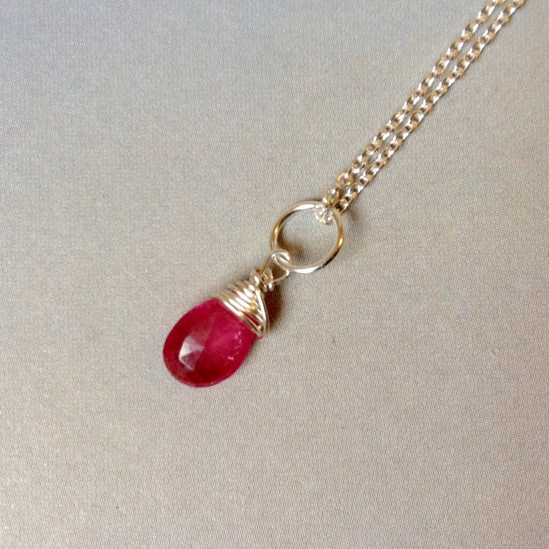 Genuine Ruby Pendant, Real Ruby Necklace, Natural Ruby Jewelry, July ...