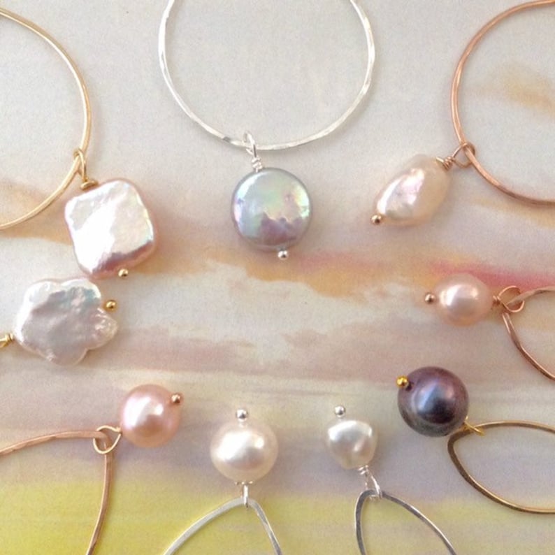 A Pair of Pearl Charms ADD a Drop ADD a Pearl Pendant - Etsy Canada