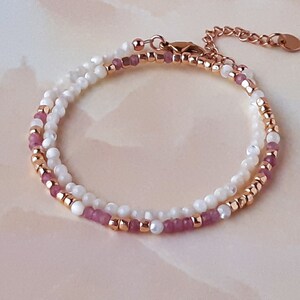 Pink Tourmaline Custom Morse Code Bracelet Secret Message Bracelet ...