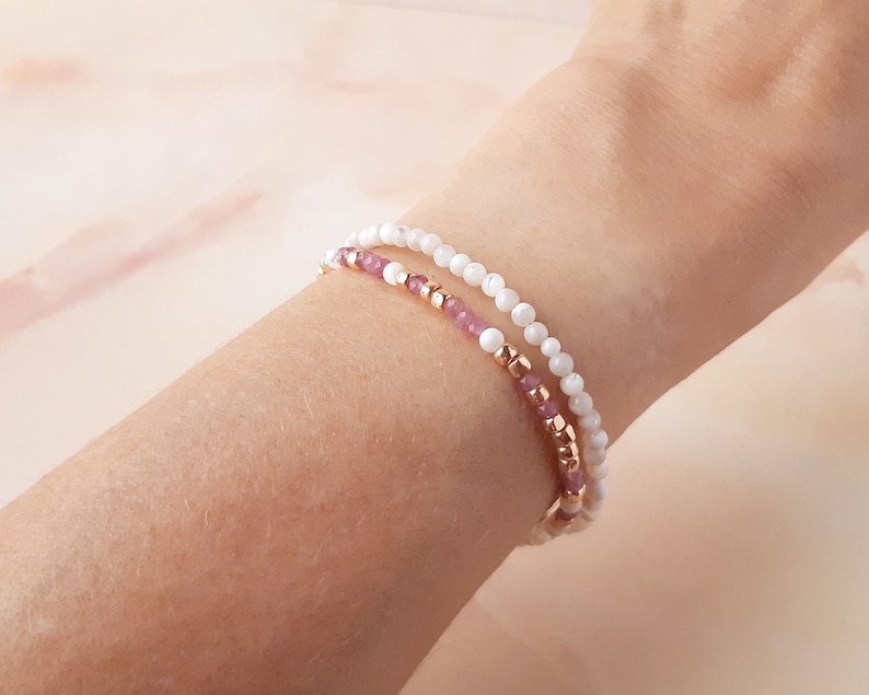 Pink Tourmaline Custom Morse Code Bracelet Secret Message Bracelet ...