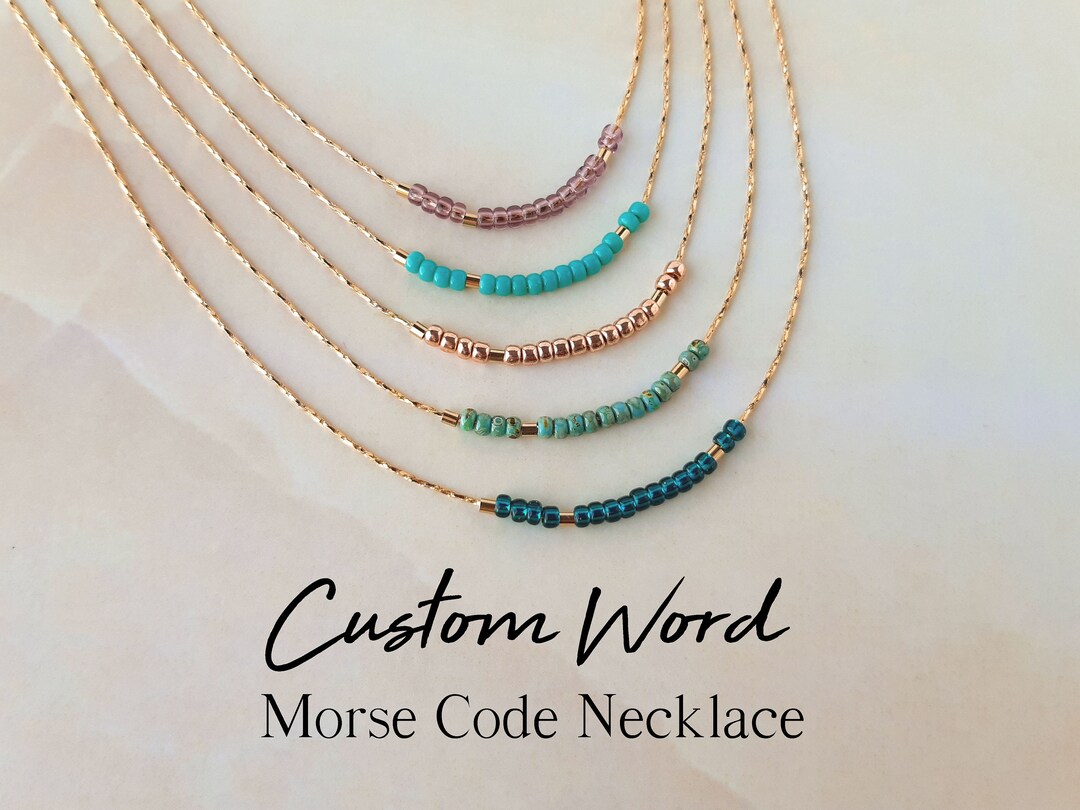 Gold Filled Custom Morse Code Necklace Custom Word Necklace Hidden ...