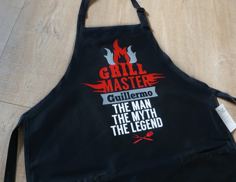 Grill Master Personalized Mens Apron Dads Bbq Etsy